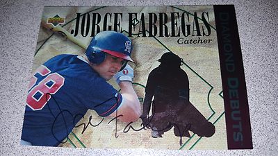 JORGE FABREGAS SIGNED 1994 UPPER DECK DIAMOND DEBUTS #515 AUTOGRAPHED ...
