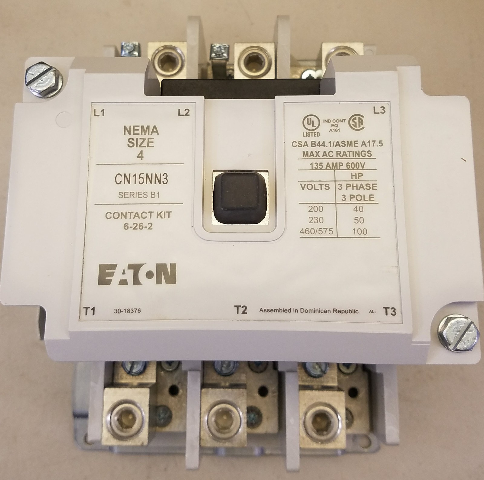 CUTLER HAMMER CN15NN3A 135A, 600V, 40hp 120V ***NEW IN BOX FAST ...