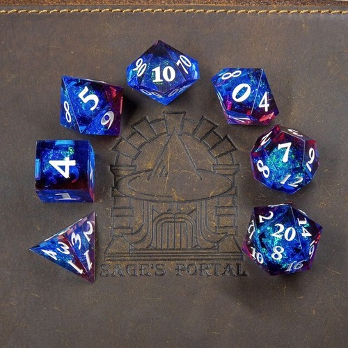 Sage's Crystals - Thermal Frost Sharp Edge Resin Polyhedral Dice Set ...