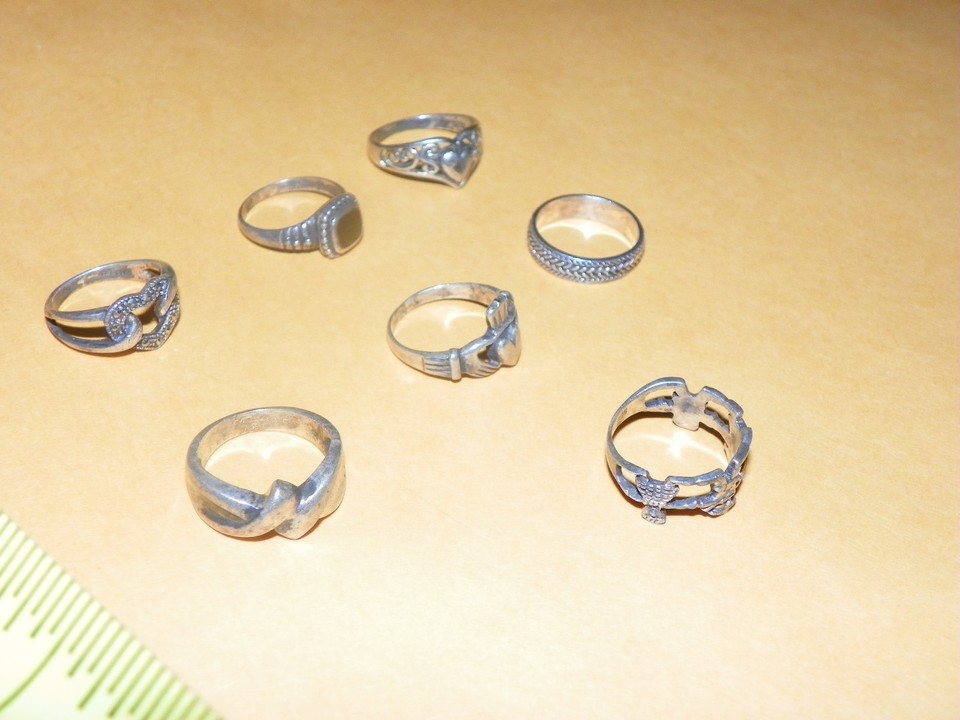 Vintage Lot *7 Sterling Silver 925* Rings Variety Of Designs | eBay