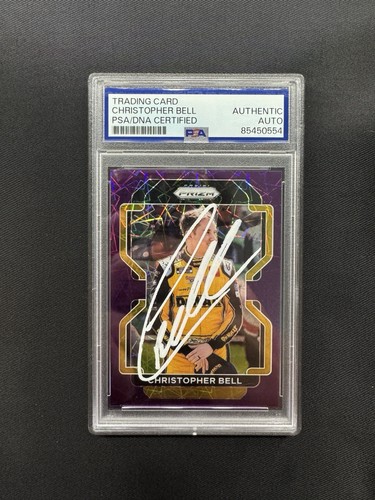 Christopher Bell signed autographed 2022 prizm purple /199 PSA/DNA #43 ...