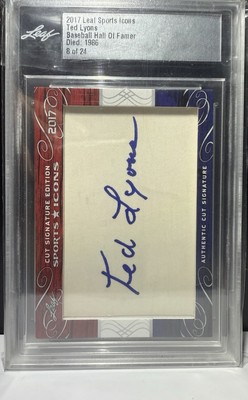 Ted Lyons Cut Signature Leaf 2017 Sports Icons Card #8/24 | eBay