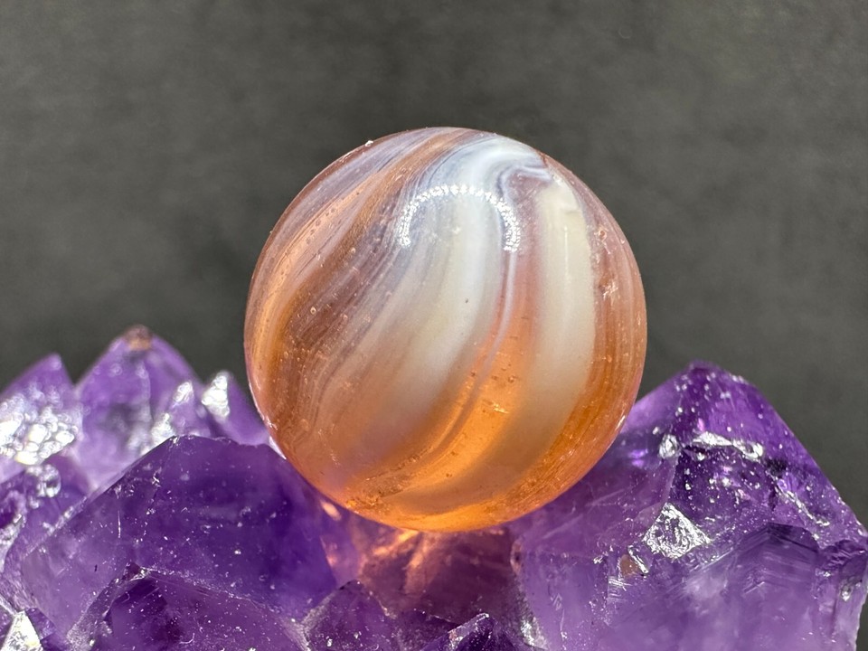 PRETTY Vintage Master PEACH Brushed Sunburst Slag Marble - .67 ...