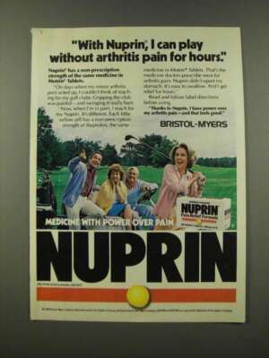 1986 Bristol-Myers Nuprin Ad - Play Without Arthritis Pain for Hours | eBay