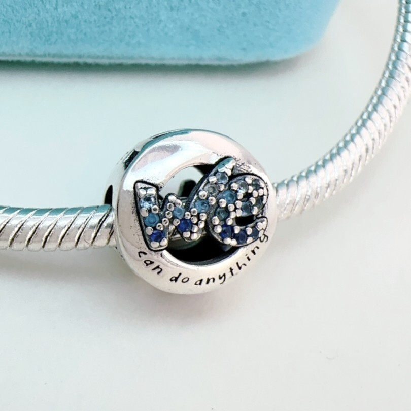 Authentic Pandora 925 Sterling Silver Charm Bead 'We can do anything ...