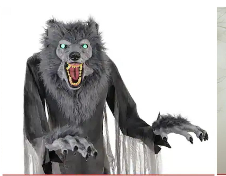 Animated 7 FT Werewolf Halloween Prop Haunted House Animatronic Wolf | eBay