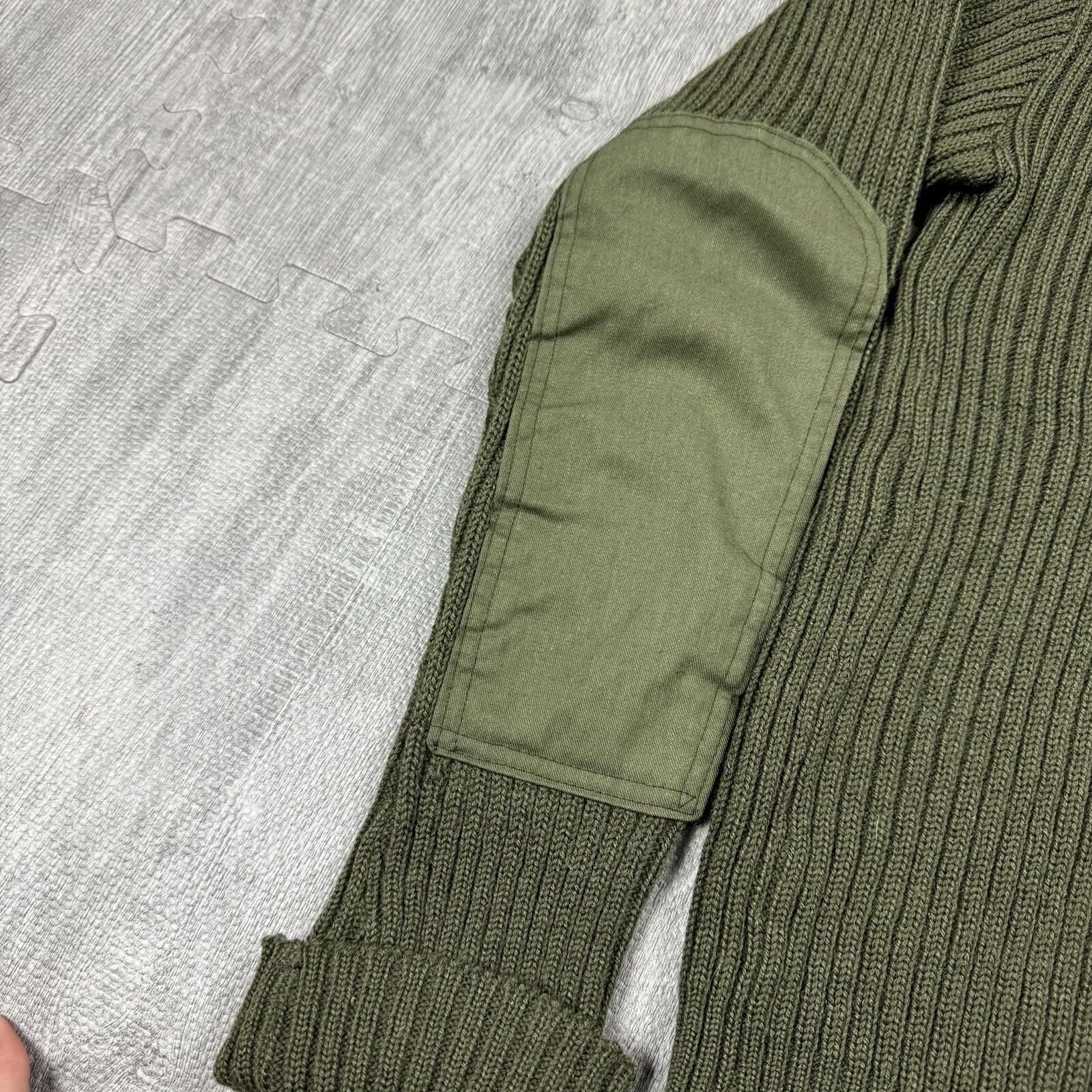 VTG 80S US MARINES MILITARY OLIVE GREEN COMMANDO SWEATER MITTS NITTS SZ ...