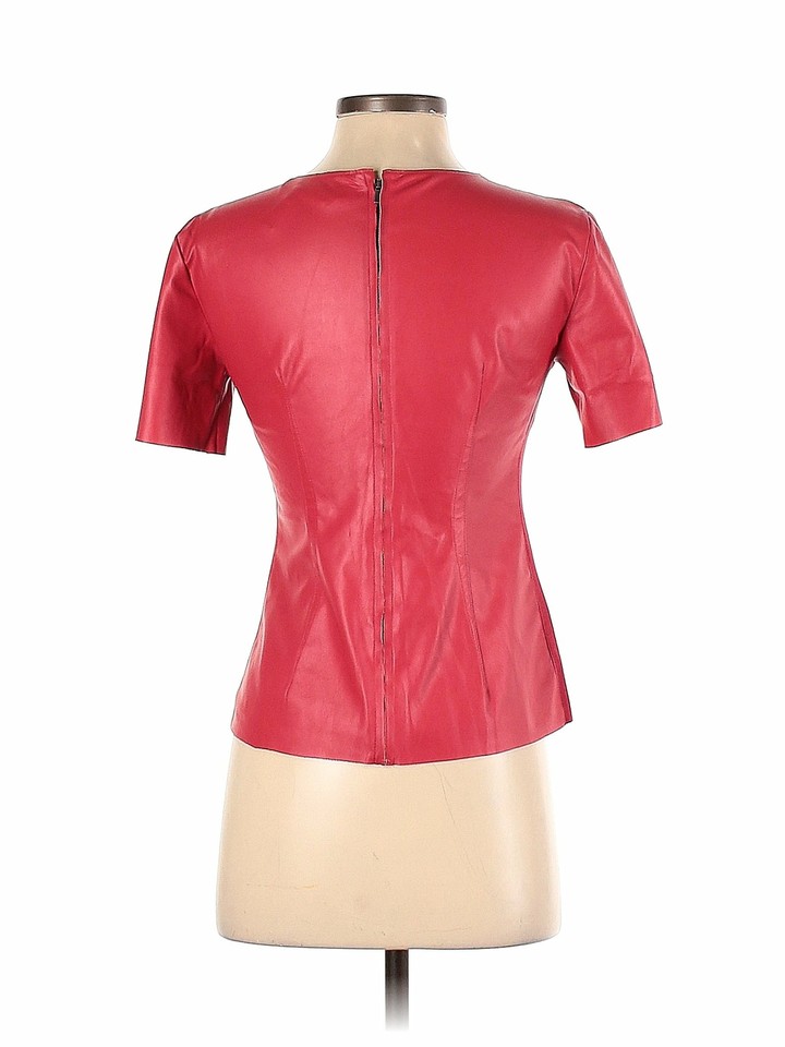 BCBGMAXAZRIA Women Red Faux Leather Top XS | eBay