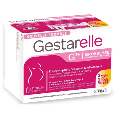 Laboratoires IPRAD Gestarelle G3+ Pregnancy 90 Capsules[ EXP: 09/2025 ...