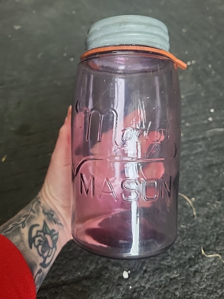 Antique MODEL Mason Light Purple Quart Fruit Canning Jar USA (J23-104 ...