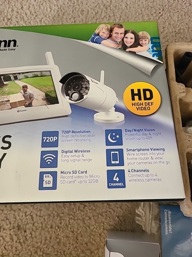 New Swann Security Camera Wi-Fi 720P IP Camera Kit (White) W/ Digital ...