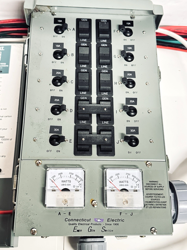 Connecticut Electric Emergen Transfer Switch - 50 Amp, 10-Circuit ...