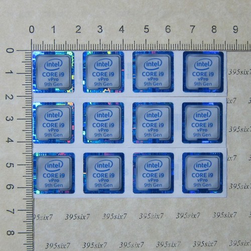 Laptop PC Processor Sticker (1st 3rd 4th 6th 7th 8th 9th 10th Gen) x 12 ...
