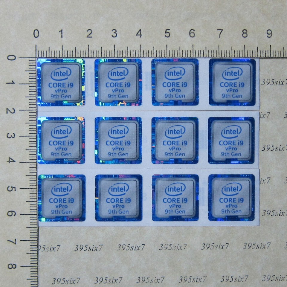 Laptop PC Processor Sticker (1st 3rd 4th 6th 7th 8th 9th 10th Gen) x 12 ...
