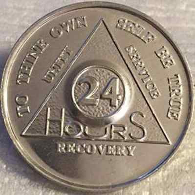 Aluminum AA Alcoholics Anonymous 24 Hours Medallion Desire Chip Coin ...