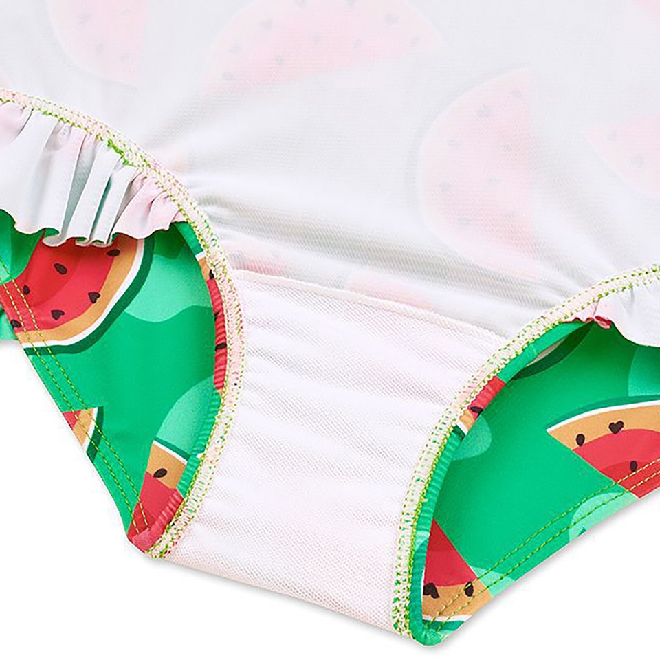 Girls Bathing Suit Back Zipper Swimsuit Long Sleeve Swimwear Frilly ...