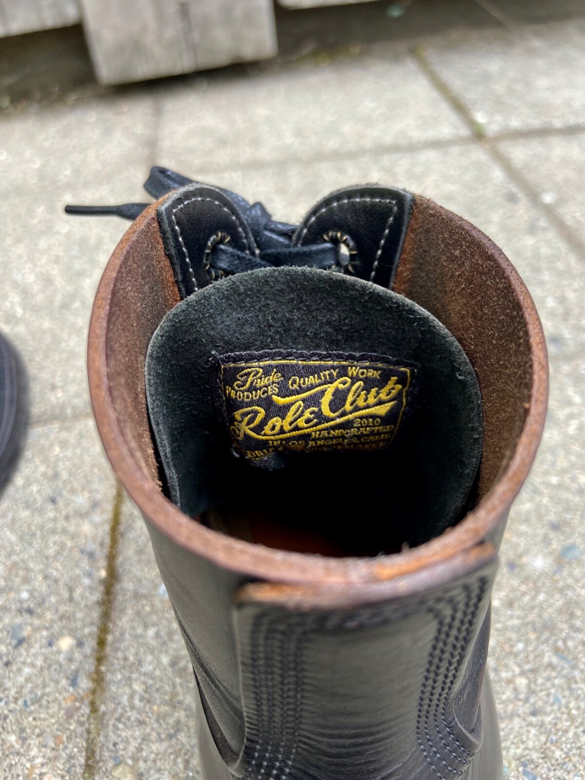 Role Club Brian the Bootmaker Boondocker Black Super Horsehide Boots 7. ...