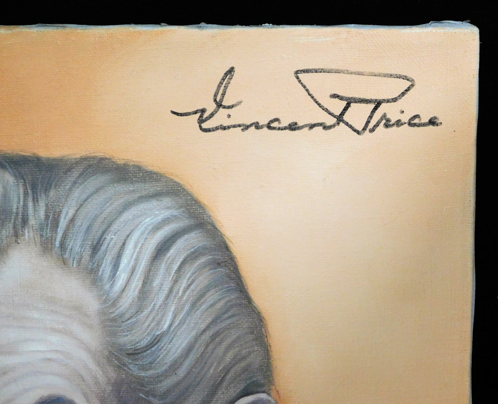 Vincent Price Signed 12x16 One Of A Kind Hand Painted Canvas JSA ...