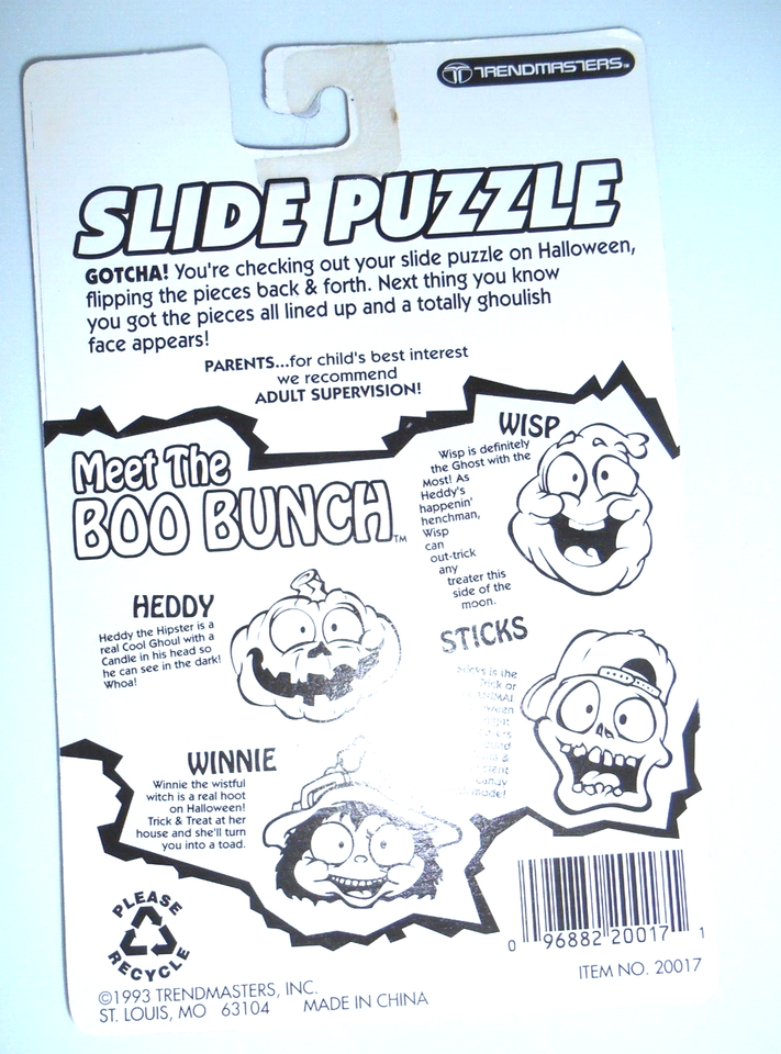 Vintage Trendmasters Halloween Boo Bunch Winnie 1993 Slide Puzzle ...