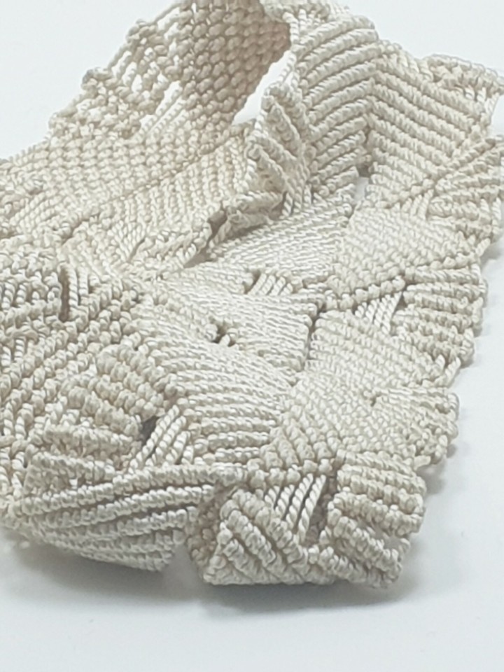 Vintage Handmade Macrame belt knitted with a Natural thin Cord thread ...