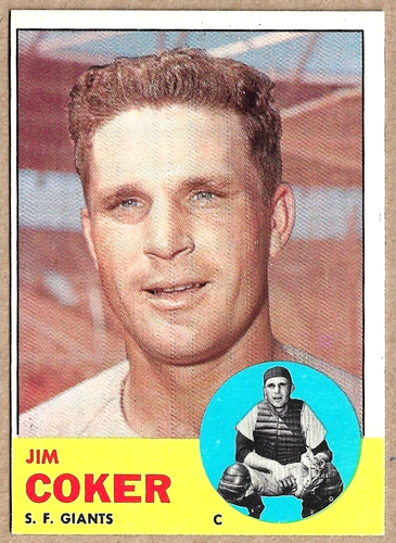 1963 TOPPS BASEBALL #456 JIM COKER GIANTS (EX+) | eBay