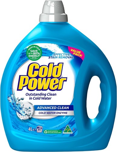 Cold Power Advanced Clean, Liquid Laundry Detergent, 4 Litres, 80 ...