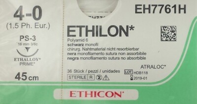 Ethicon Ethilon 4-0 Black 45cm NLD PS-3 EH7761H | eBay