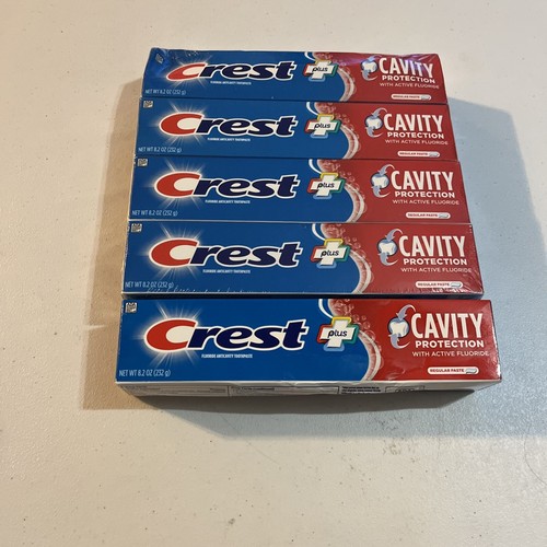 Crest Plus Cavity Protection Toothpaste 5 Pack Active Fluoride 8.2 0z ...