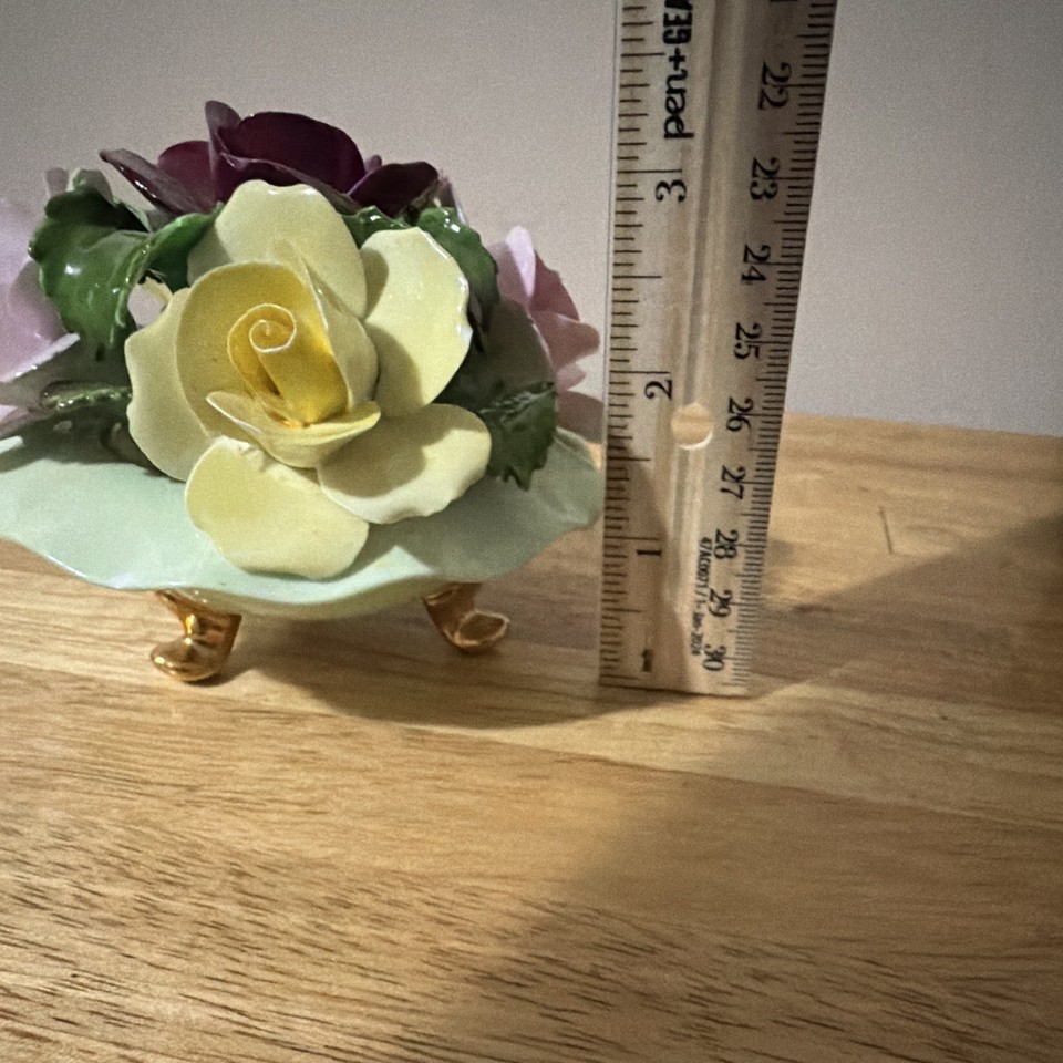 Denton China Bone China Floral Figurine, Multicolor, Hand Painted, 3 in ...
