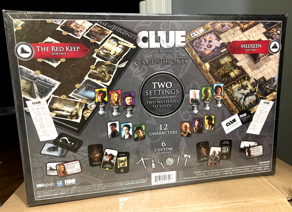 CLUE Game of Thrones Edition 2016 USAopoly FACTORY SEALED | eBay