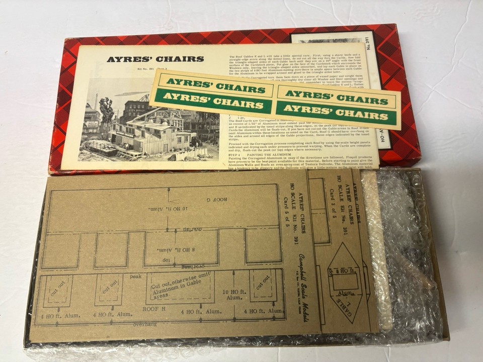 Campbell Scale Models HO -Ayres Chairs Kit #391 | eBay