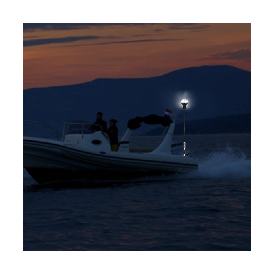 Boat Stern Light Anchor Light LED Marine Spring Flexible Pole All Round ...