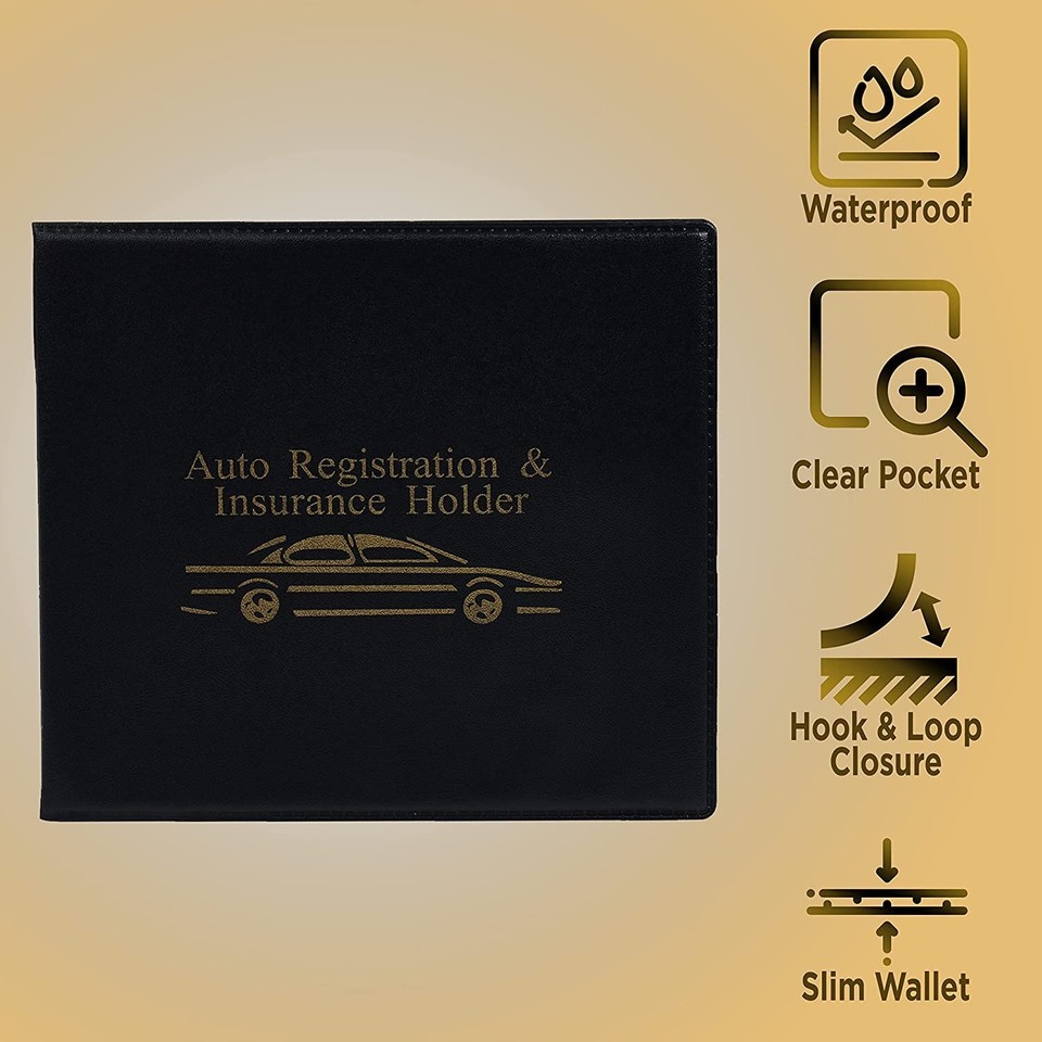 Auto Registration & Insurance Holder Wallet - Keep Car Truck Documents ...