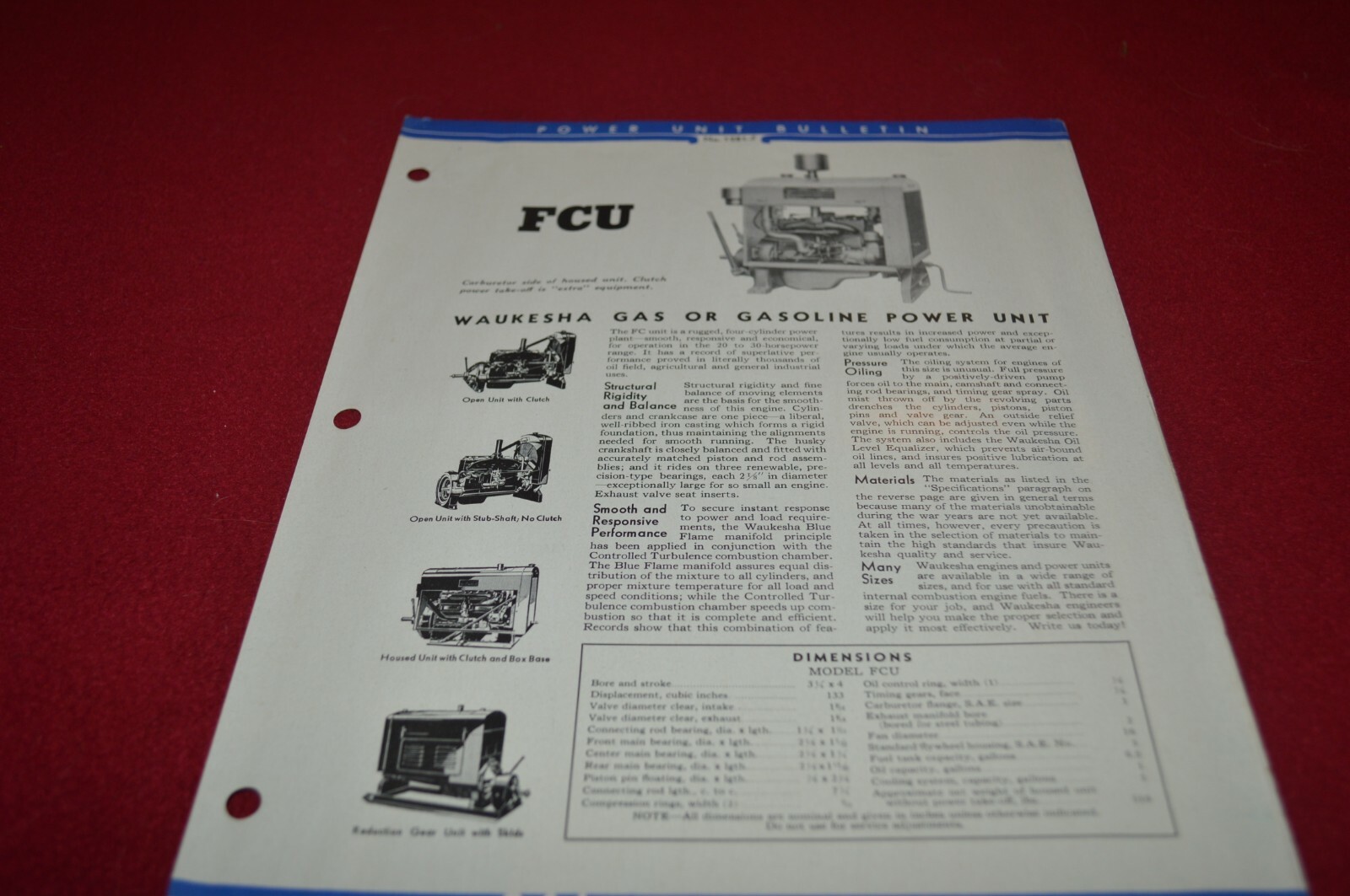 Waukesha FCU Engine Dealers Brochure AMIL15 | eBay
