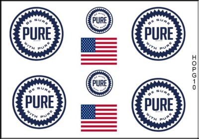 NEW PEEL AND STICK HO SCALE PURE GAS OIL MODEL TANKER TRUCK DECALS ...