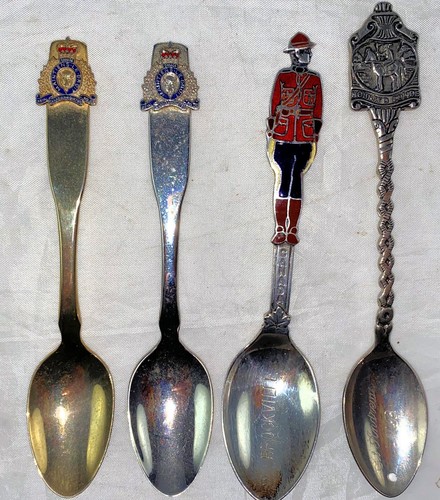 lot 4 ALL CANADIAN MOUNTED POLICE souvenir spoons VINTAGE SILVER PLATE ...