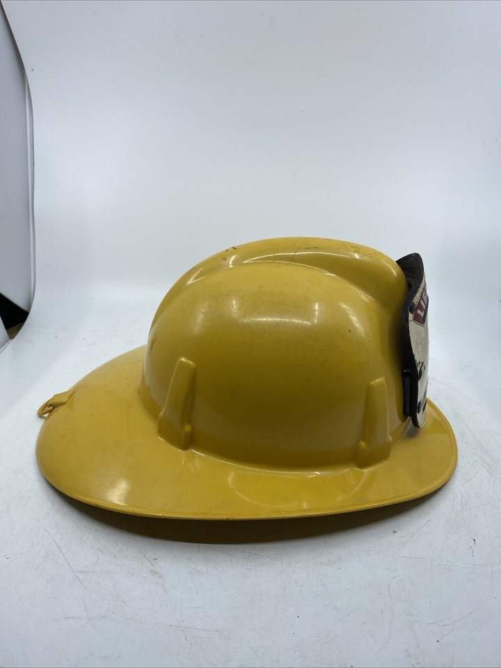 Vintage MSA TOPGARD Fireman’s Safety Helmet Yellow Adjustable Size 1969 ...