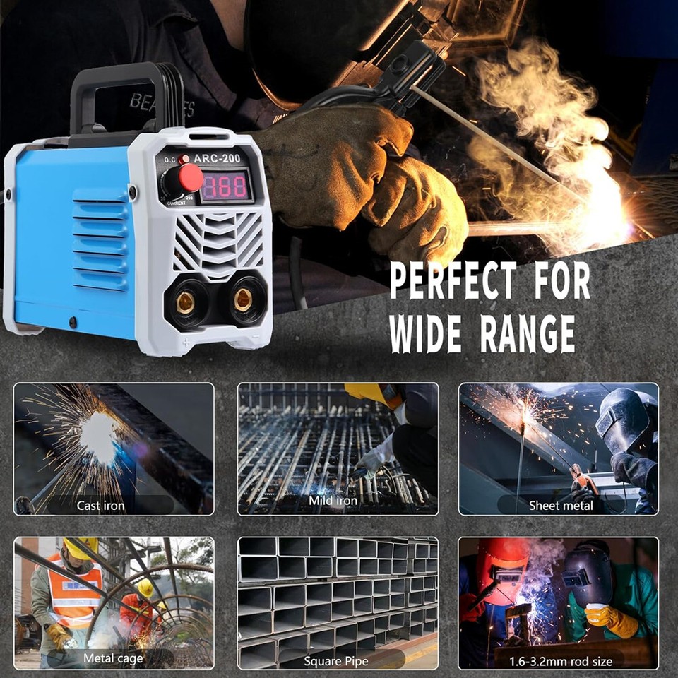 Mini Welding Machine 110V Plug 200A Stick ARC Welder Machine IGBT ...