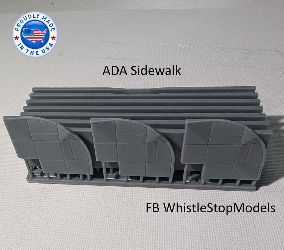 24" of 1/160N Scale ADA Sidewalk with Wheel Chair RampsN2208|Whistle ...