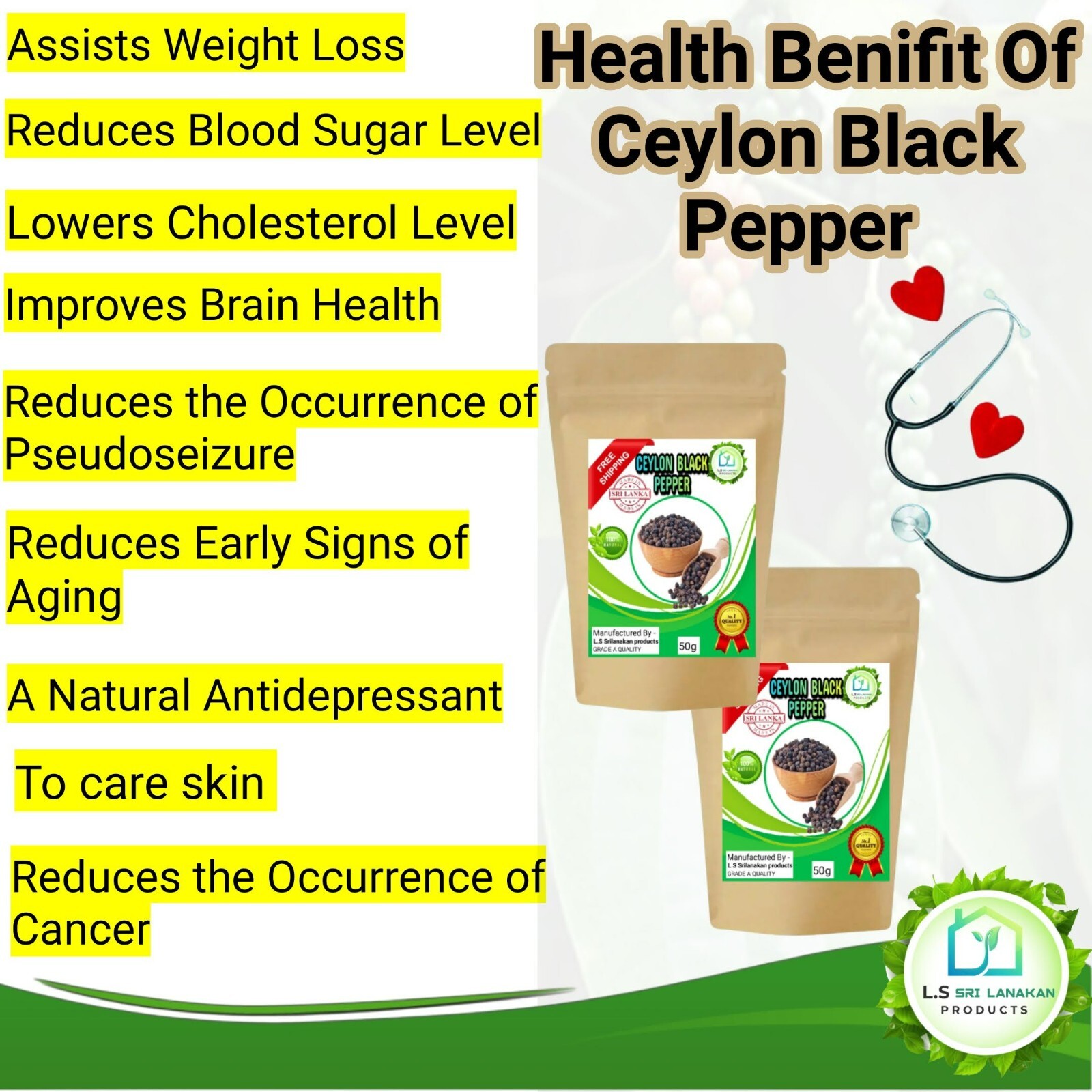 Black Pepper Natural Pure Whole Peppercorns Sri Lanka Ceylon Spices ...