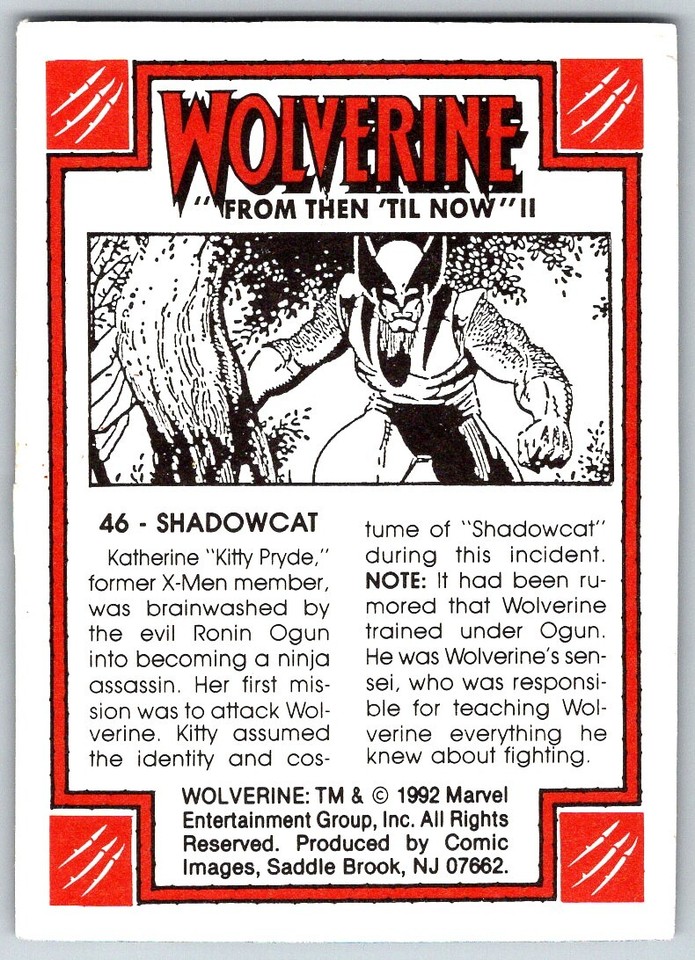 1992 Comic Images Wolverine From Then Til Now II SHADOWCAT #46 | eBay