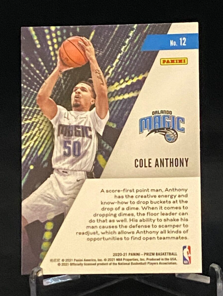 2020-21 Panini Prizm Instant Impact #12 Rookie Cole Anthony Orlando ...