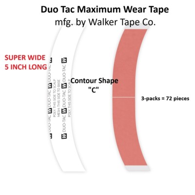 Duo Tac Maximum Wear Tape SUPER WIDE Contour shape C 3 packs Walker ...
