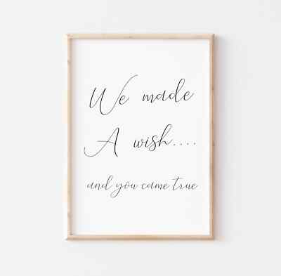 Nursery Print-We Made A Wish and You Came True - Magical happy -inspo ...