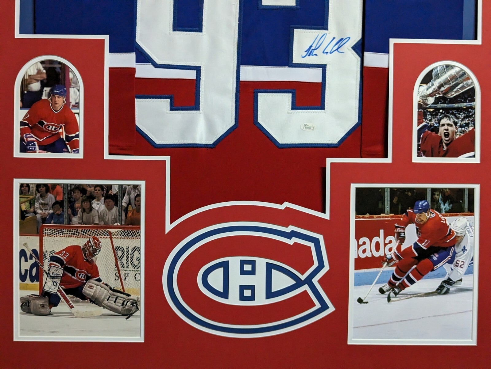 FRAMED MONTREAL CANADIENS PATRICK ROY & JOHN LECLAIR AUTOGRAPHED JERSEY ...