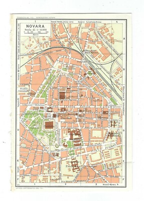 NOVARA Mappa della città Touring Club Italiano 1961 Carta geografica | eBay