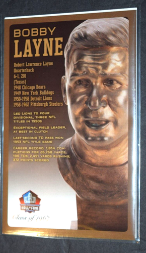 PRO FOOTBALL HALL OF FAME: "BUST POSTCARD, BOBBY LANE," Class 1967 ...