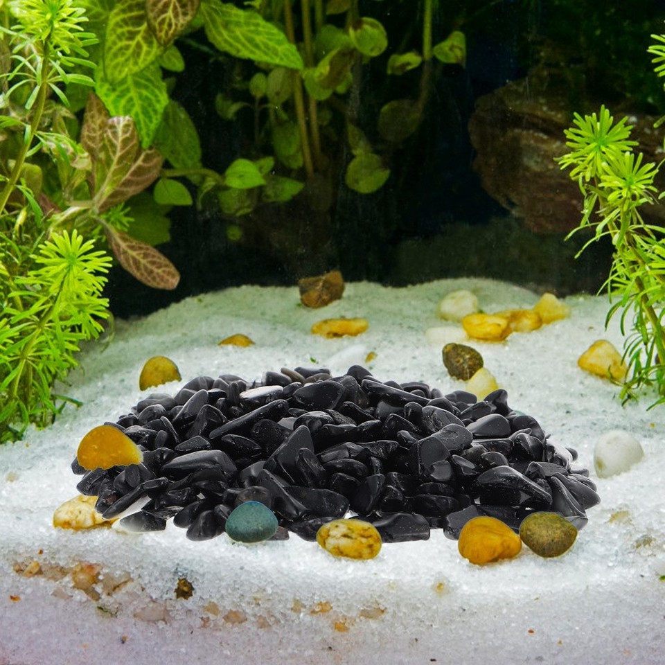 Obsidian Gravel Fish Tank Decorations Aquarium Mountain Ornament | eBay