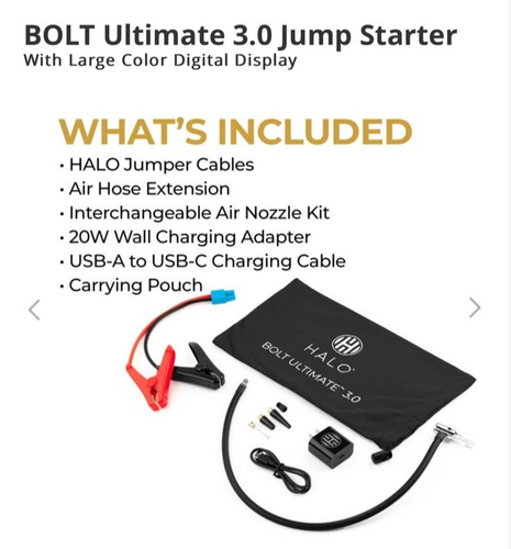 HALO Bolt Ultimate 3.0 Jumpstarter Air Compressor & AC Kit 55.5Wh HAL-JMP-0014* for sale online ...