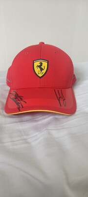 F1 Ferrari Charles Leclerc and Carlos Sainz Ferrari Signed Cap | eBay